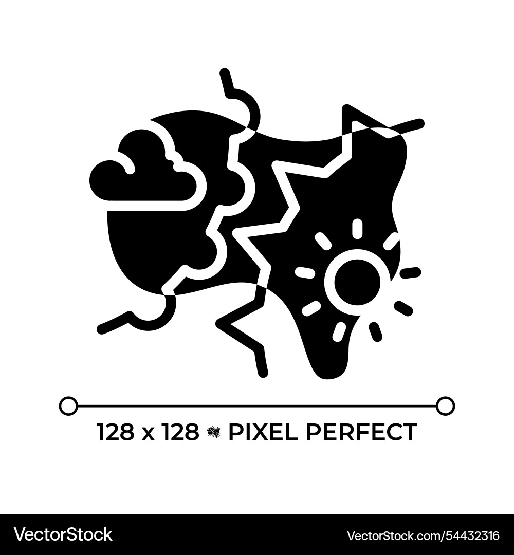 Weather fronts black glyph icon Royalty Free Vector Image