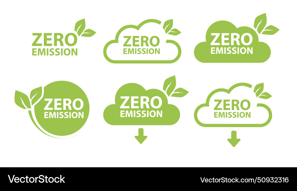 Zero emission carbon neutral greenhouse gas Vector Image