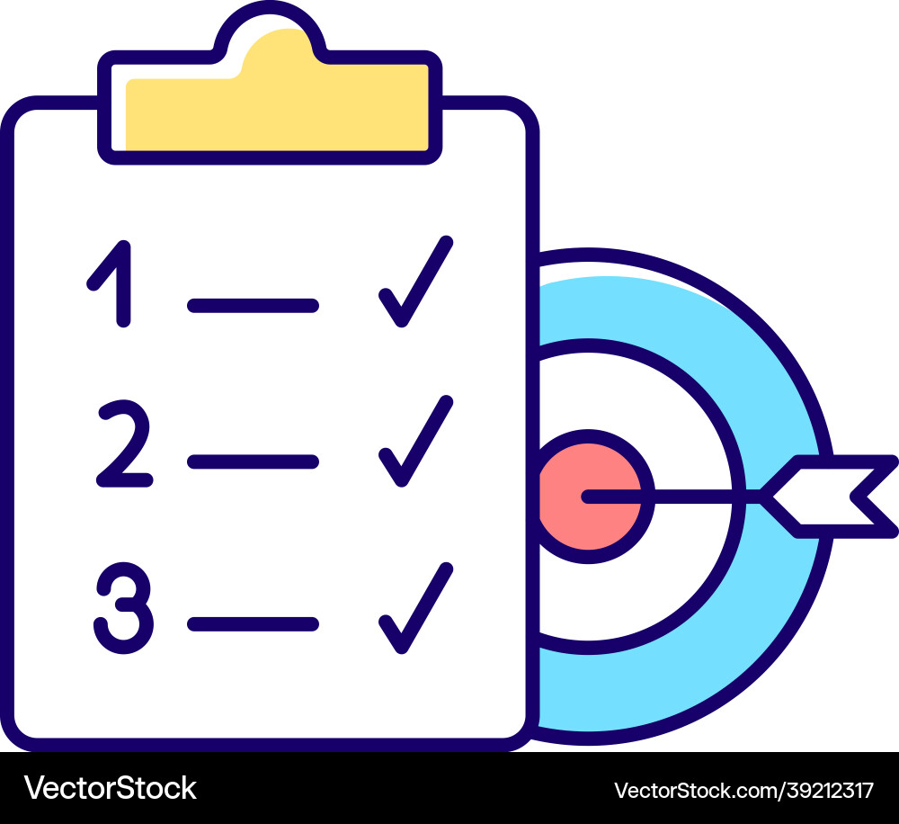 Clear goals rgb color icon Royalty Free Vector Image