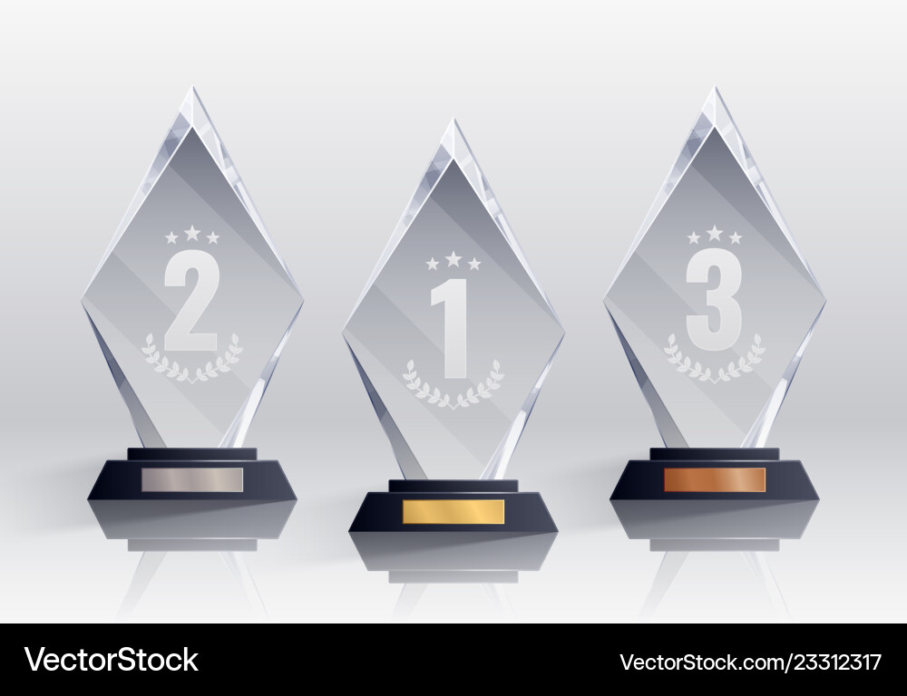 Competition trophies realistic set Royalty Free Vector Image