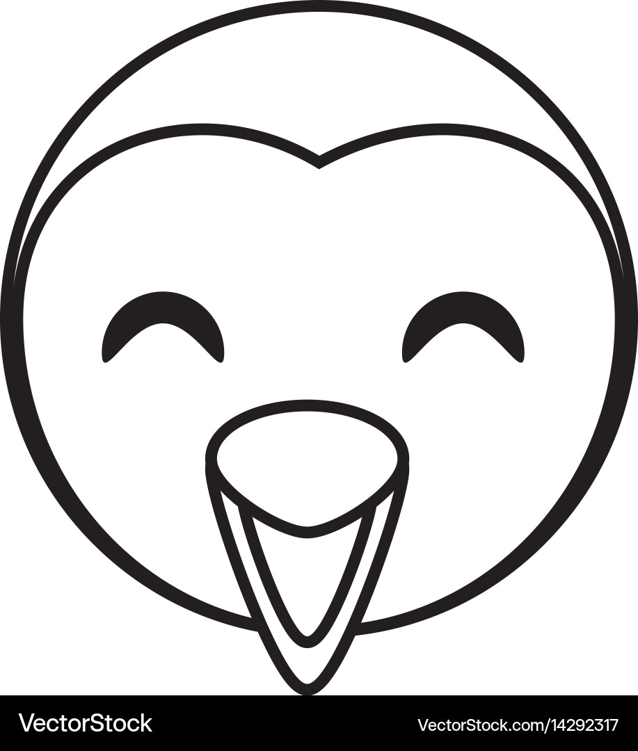Face penguin animal outline Royalty Free Vector Image