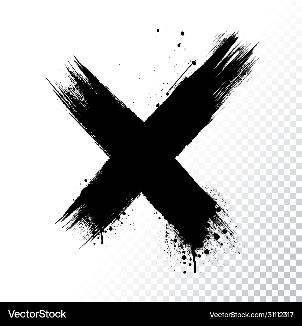 Grunge Cross Sign Icon Royalty Free Vector Image