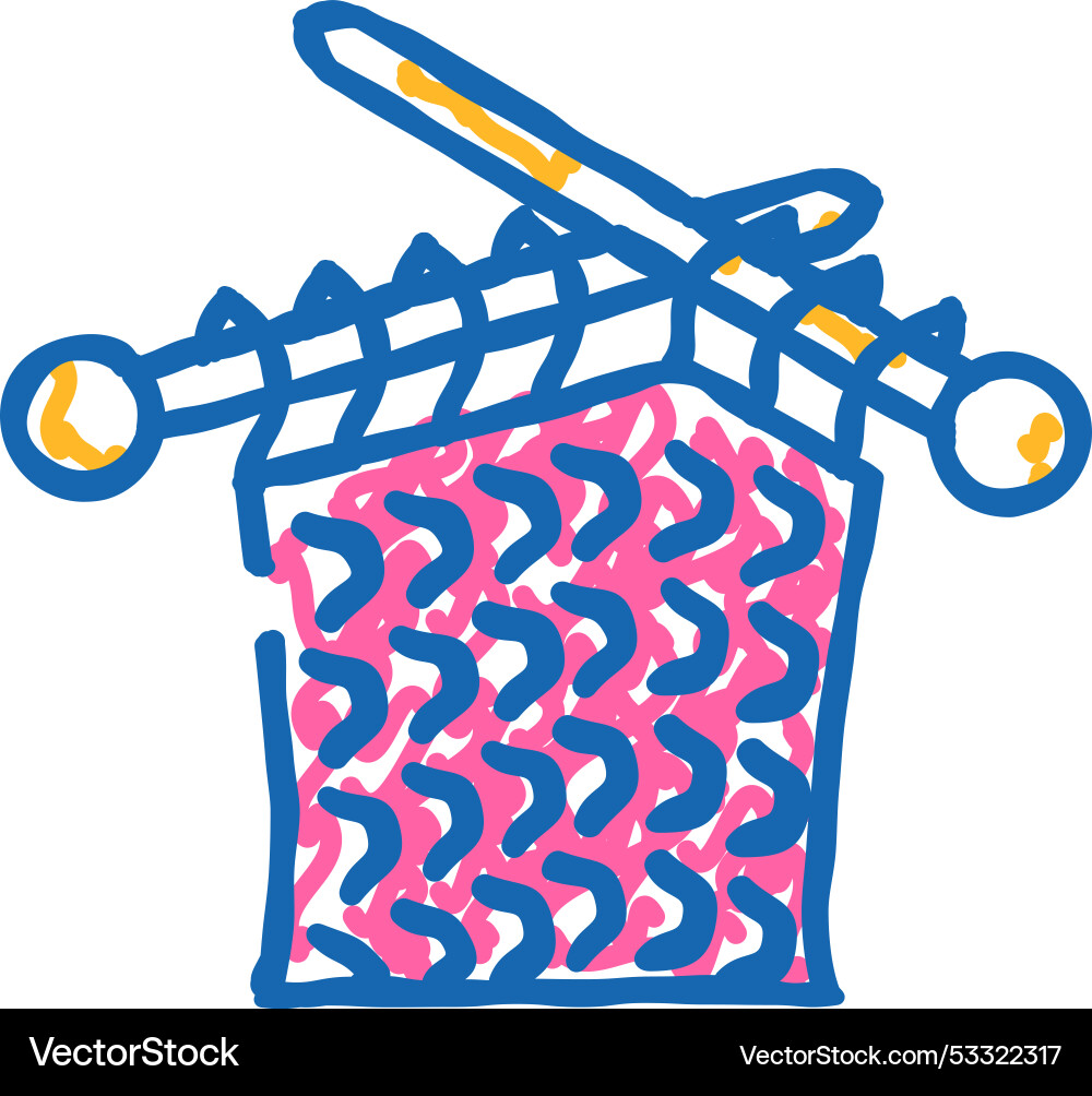 Handmade knit knitting wool icon doodle Royalty Free Vector
