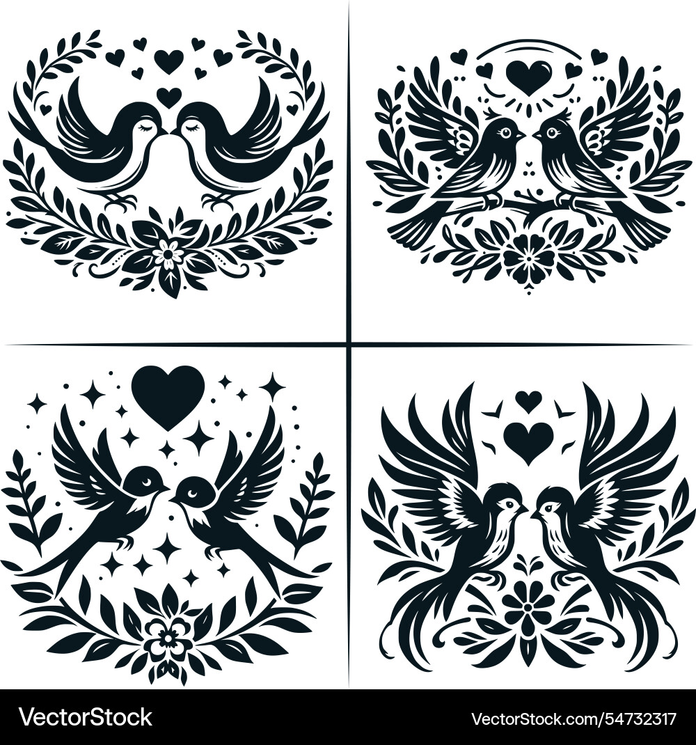 Love birds filesvalentines day bird couple Vector Image