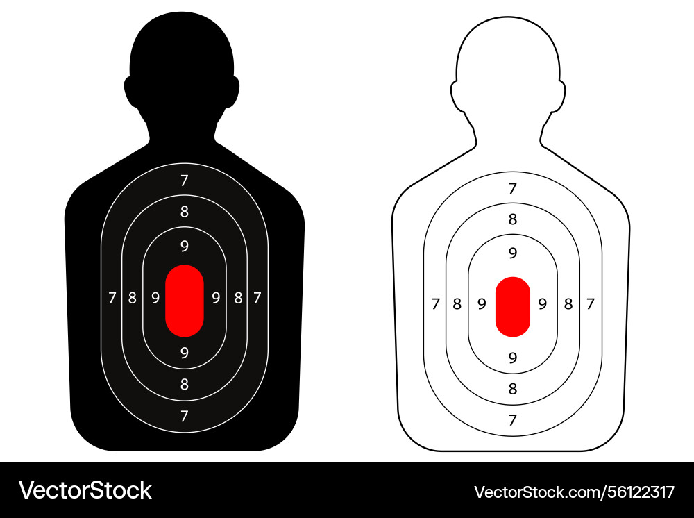 Shoot gun target human silhouette range template Vector Image