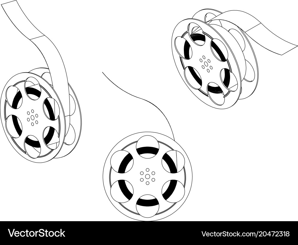 3d model wheels for a film Royalty Free Vector Image