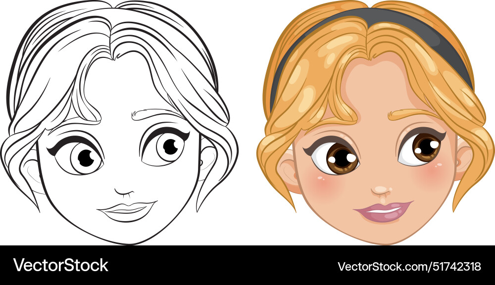 A girls face Royalty Free Vector Image - VectorStock