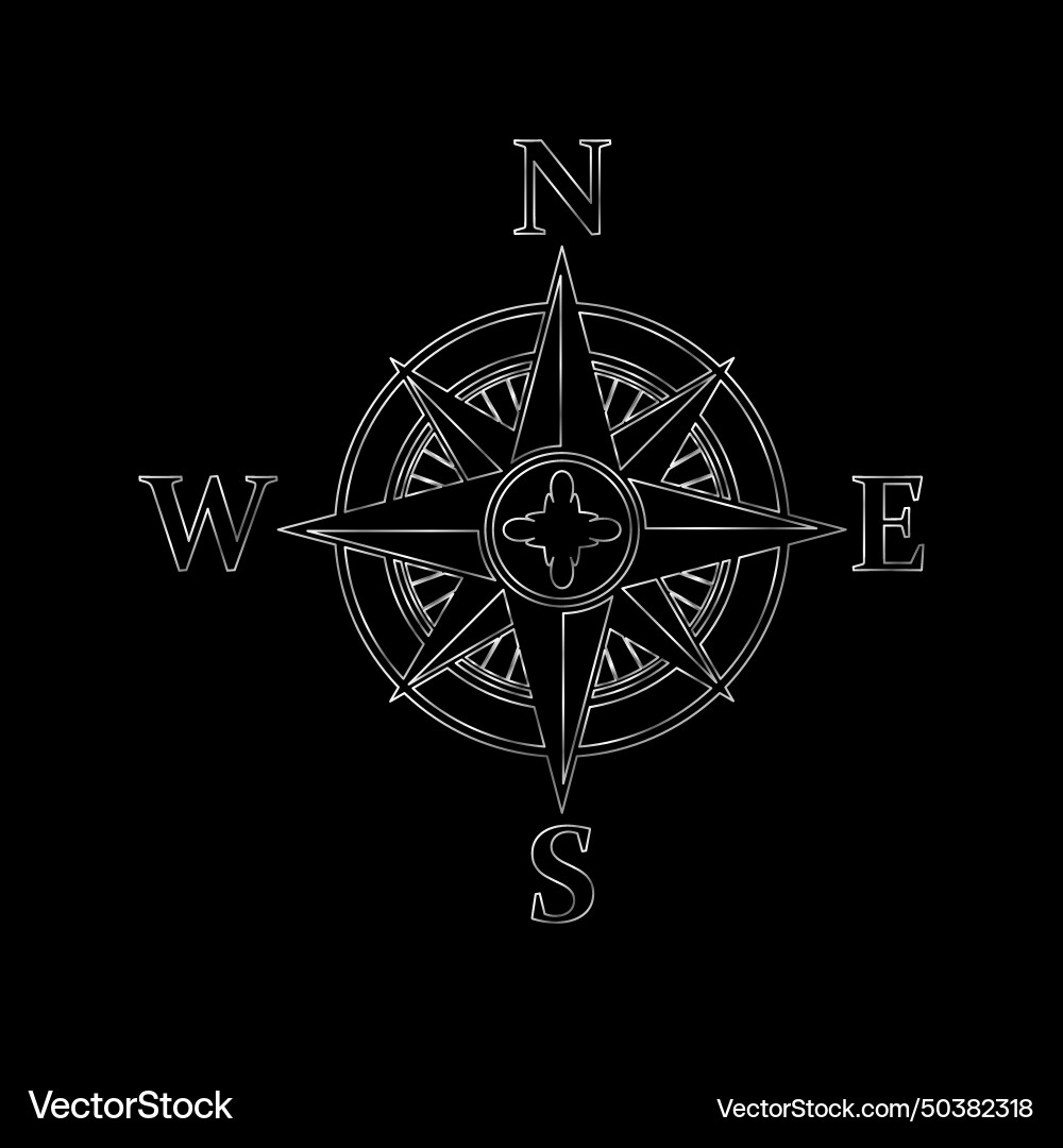 Compass logo outline design Royalty Free Vector Image