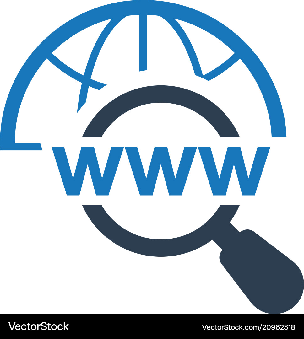 Domain search icon Royalty Free Vector Image - VectorStock