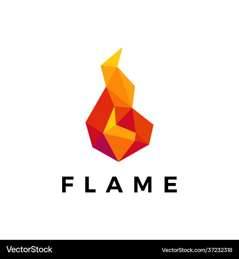 Geometric Fire Flame Logo Royalty Free Vector Image
