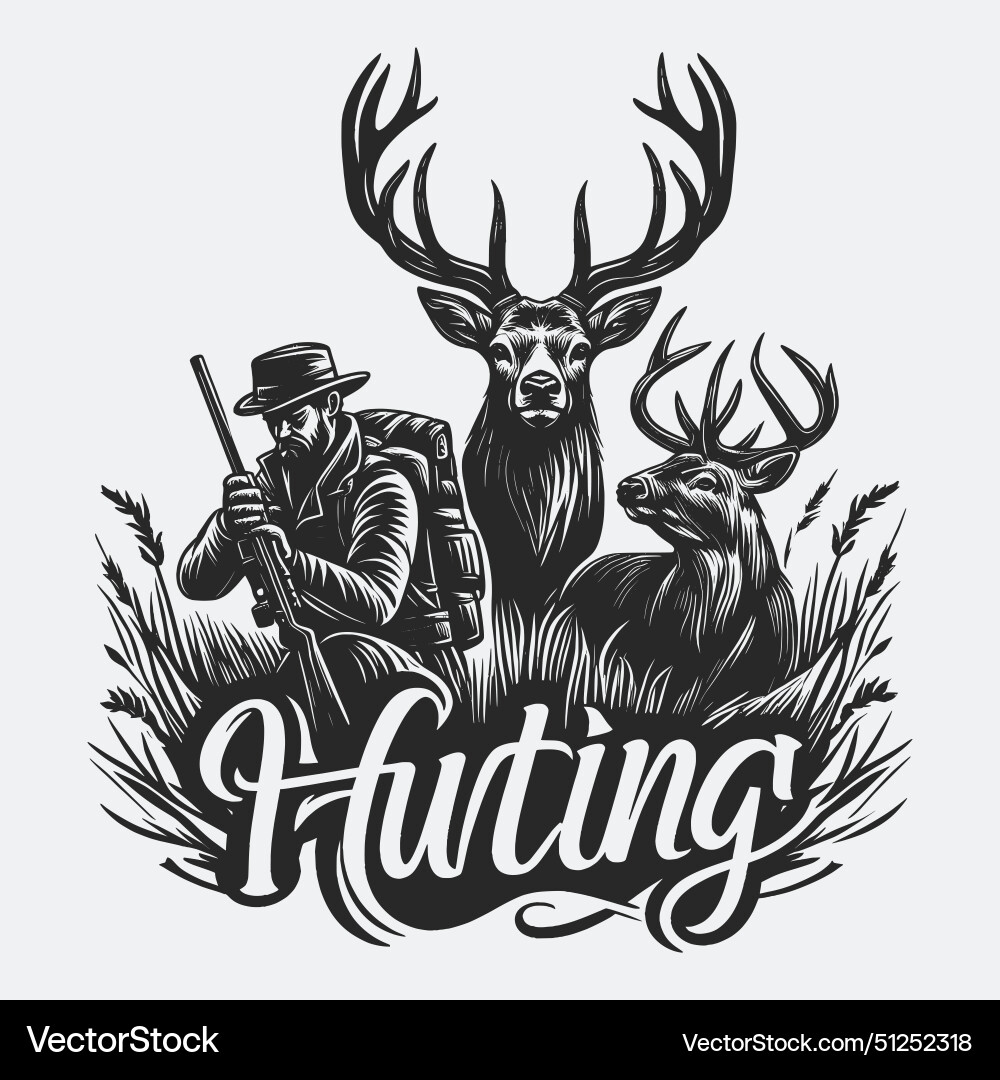 Hunting life svg silhouette file Royalty Free Vector Image