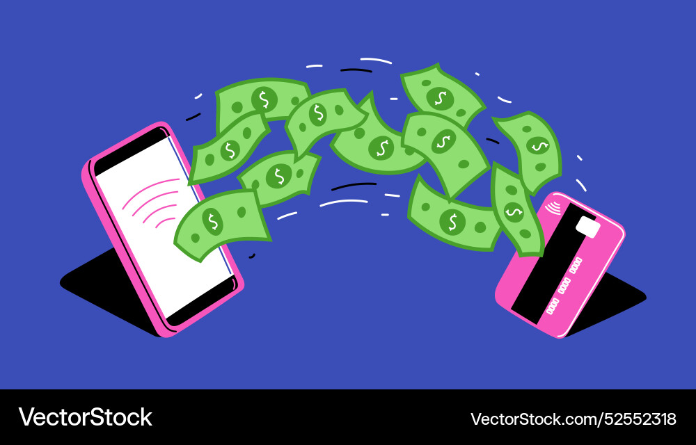 Online card contactless payment easy Royalty Free Vector