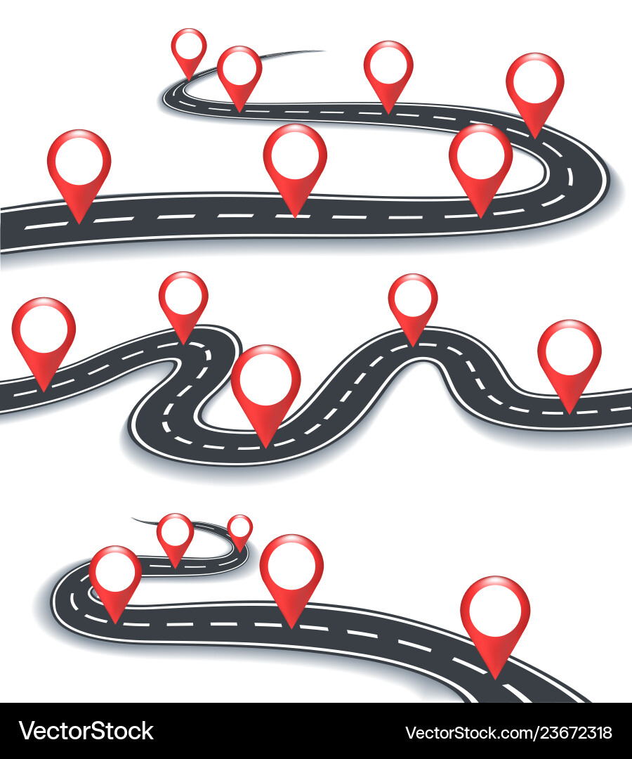 Road Map Symbols & Navigation Icons Royalty Free Vector