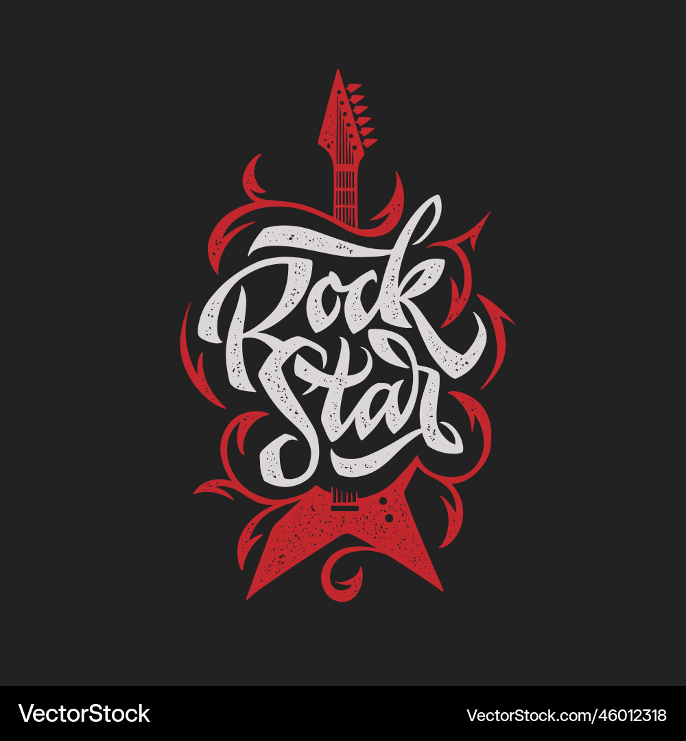 Rockstar word t-shirt design typography Royalty Free Vector
