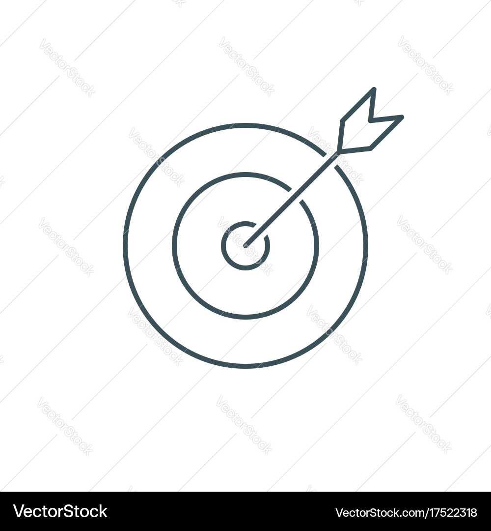 Thin line target icon Royalty Free Vector Image