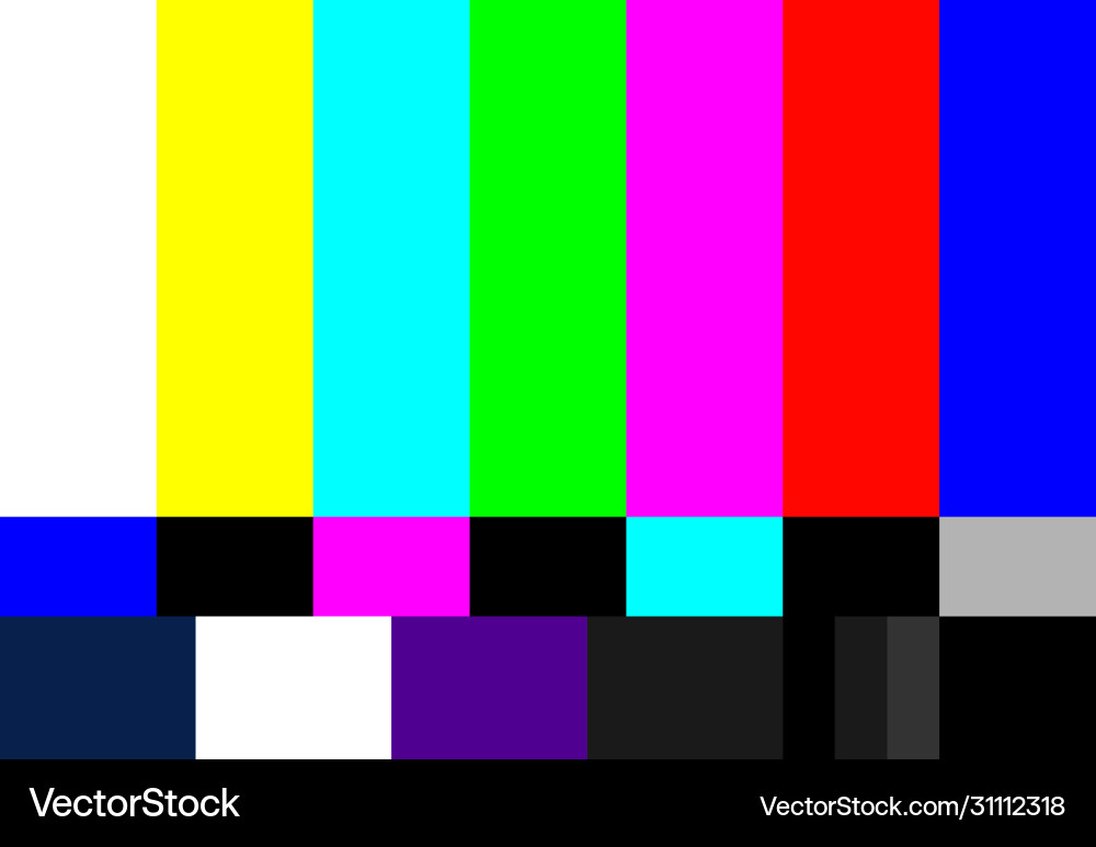 Tv colour bars test card screen smpte television Vector Image