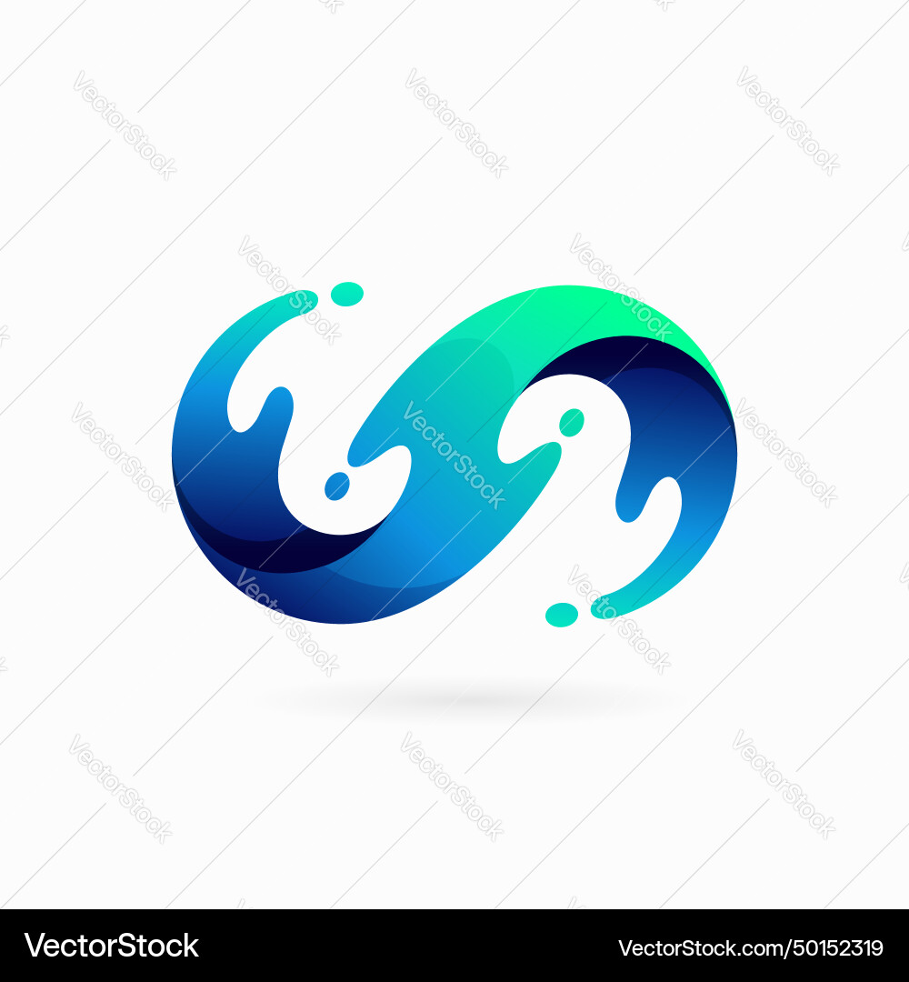Affinity water logo wave infinity Royalty Free Vector Image