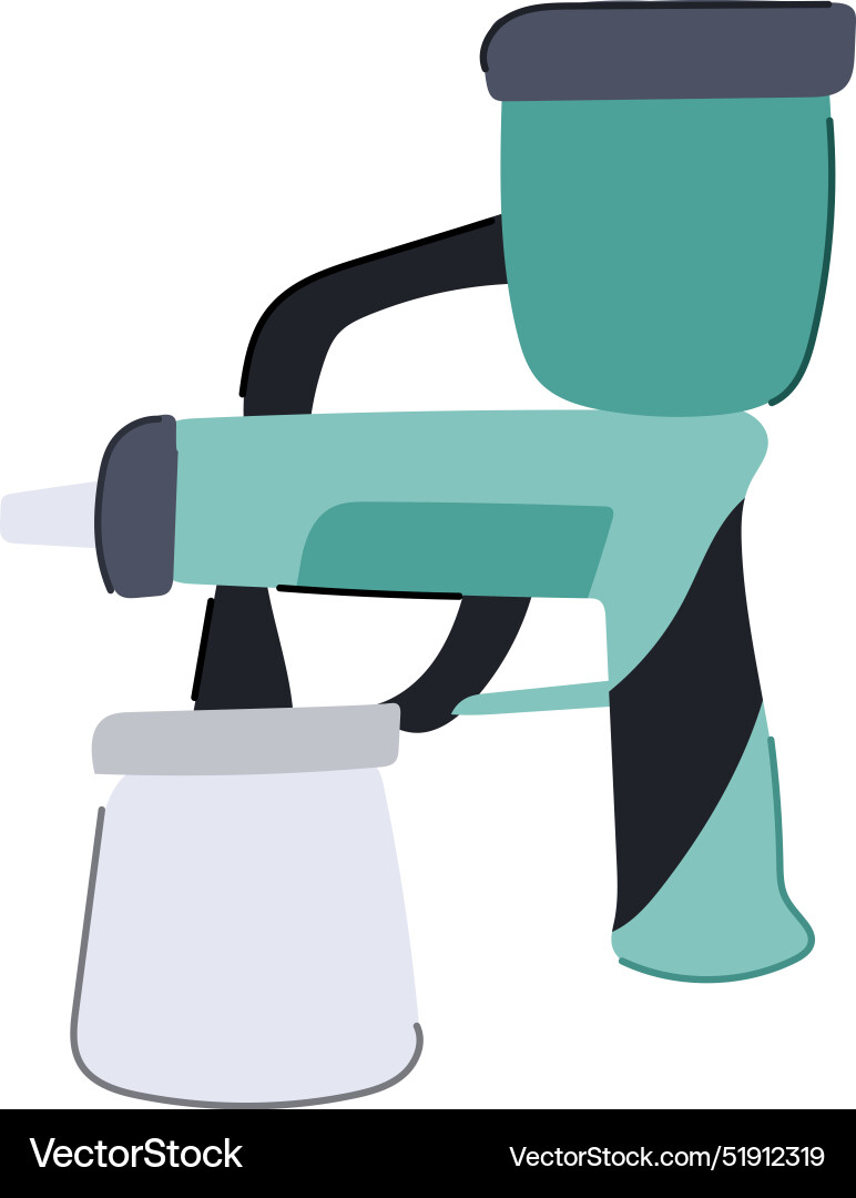 Air paint sprayer cartoon Royalty Free Vector Image