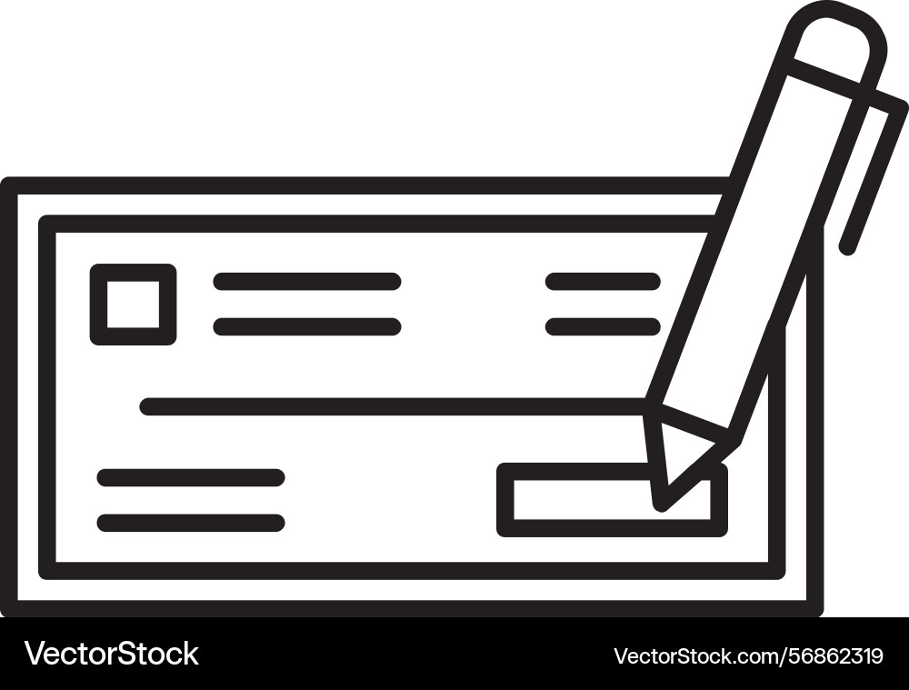 Cheque icon Royalty Free Vector Image - VectorStock