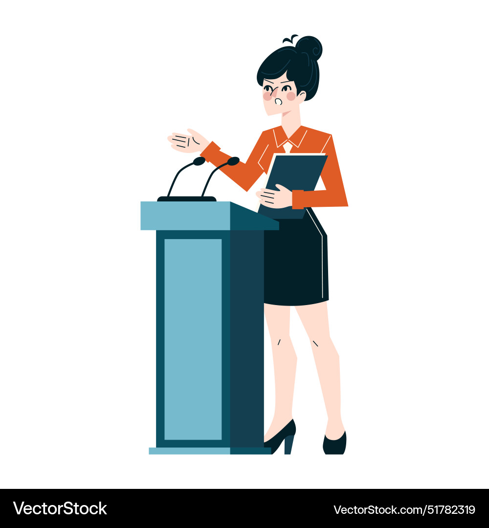 Confident woman leading a presentation Royalty Free Vector
