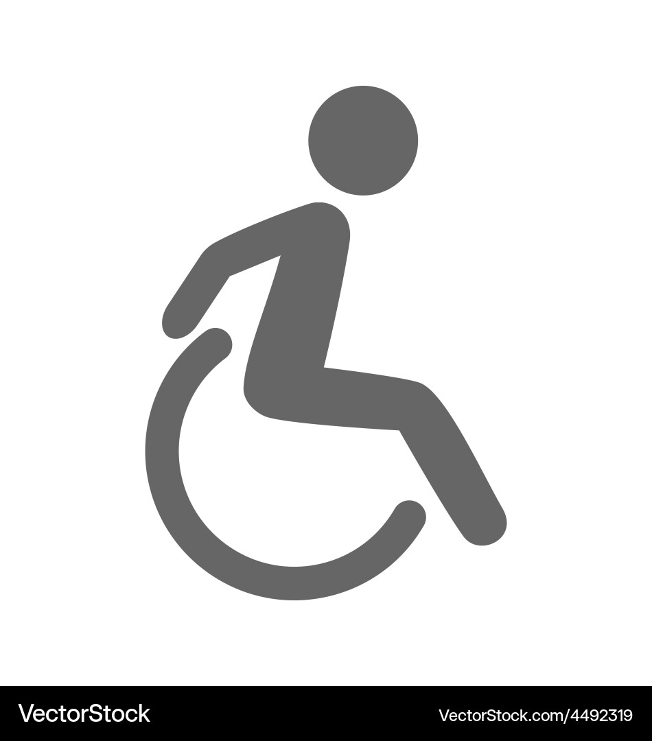 Disability man pictograph flat icon isolated Vector Image