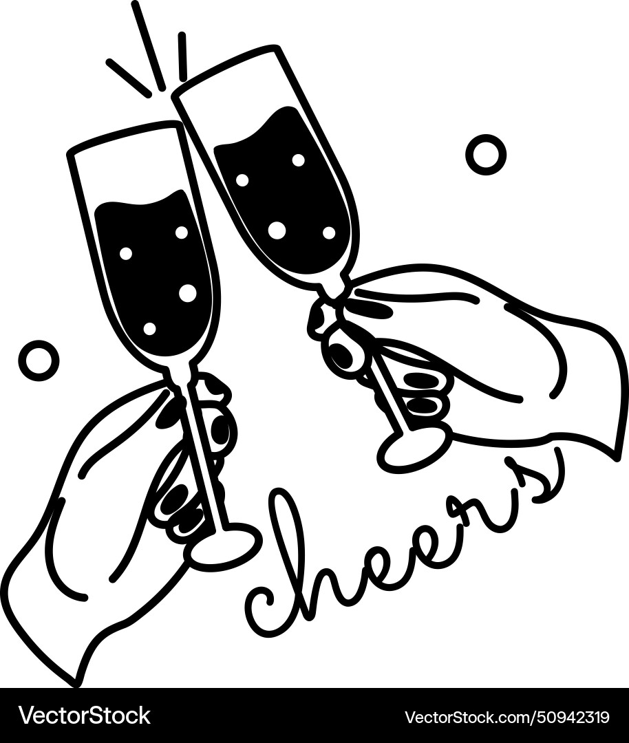 Drink cheers Royalty Free Vector Image - VectorStock