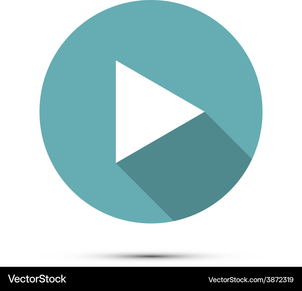 Flat play icon Royalty Free Vector Image - VectorStock