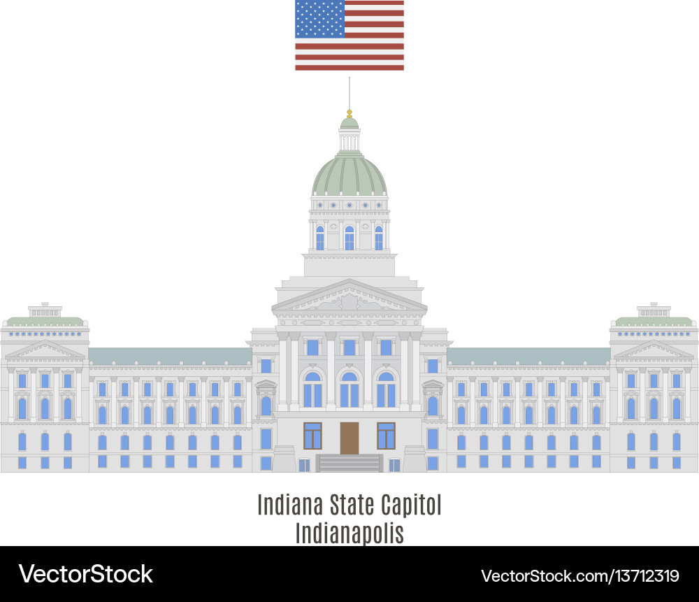 Indiana state house Royalty Free Vector Image - VectorStock