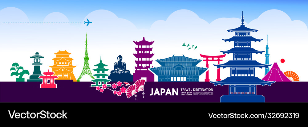 Japan travel destination Royalty Free Vector Image
