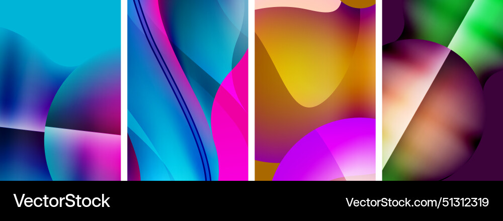 Liquid abstract shapes with gradient colors Vector Image