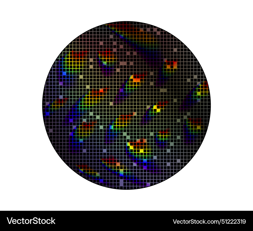 Poly crystalline silicon wafer with microchips Vector Image