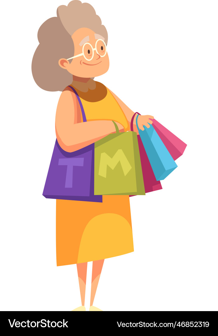 Shopaholic cartoon Royalty Free Vector Image - VectorStock