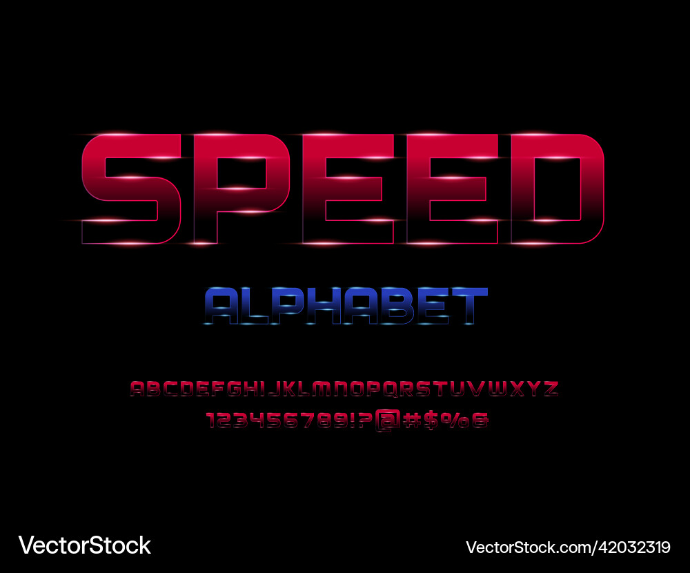 Speed font Royalty Free Vector Image - VectorStock