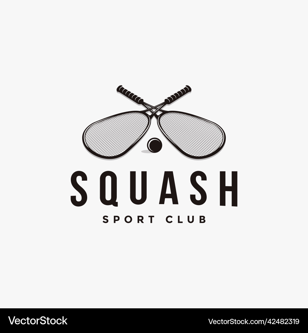 Vintage squash logo icon on white background Vector Image