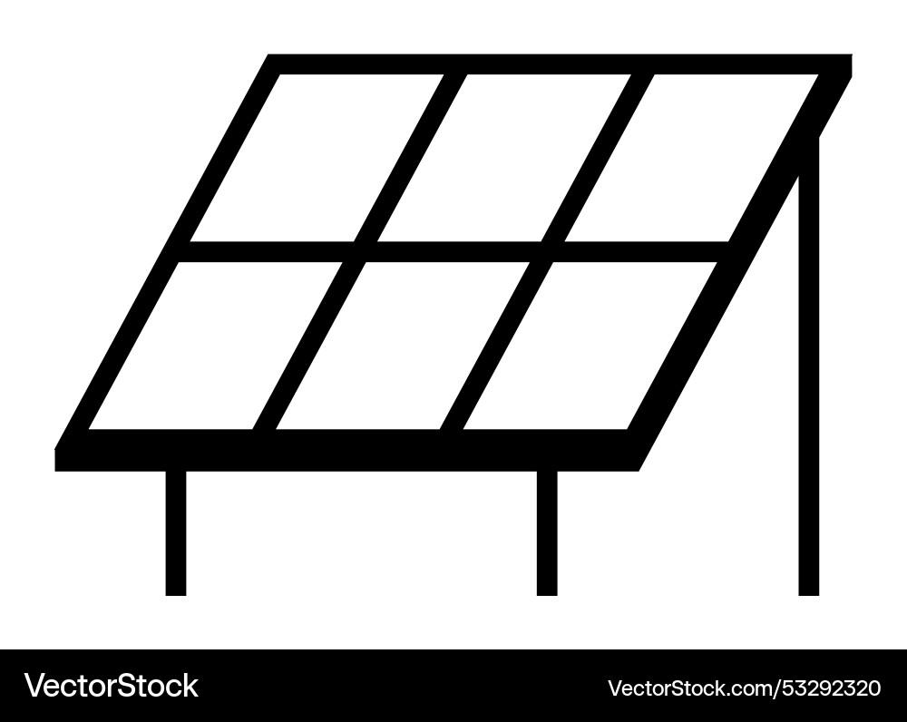 Black and white drawing of a solar panel Vector Image