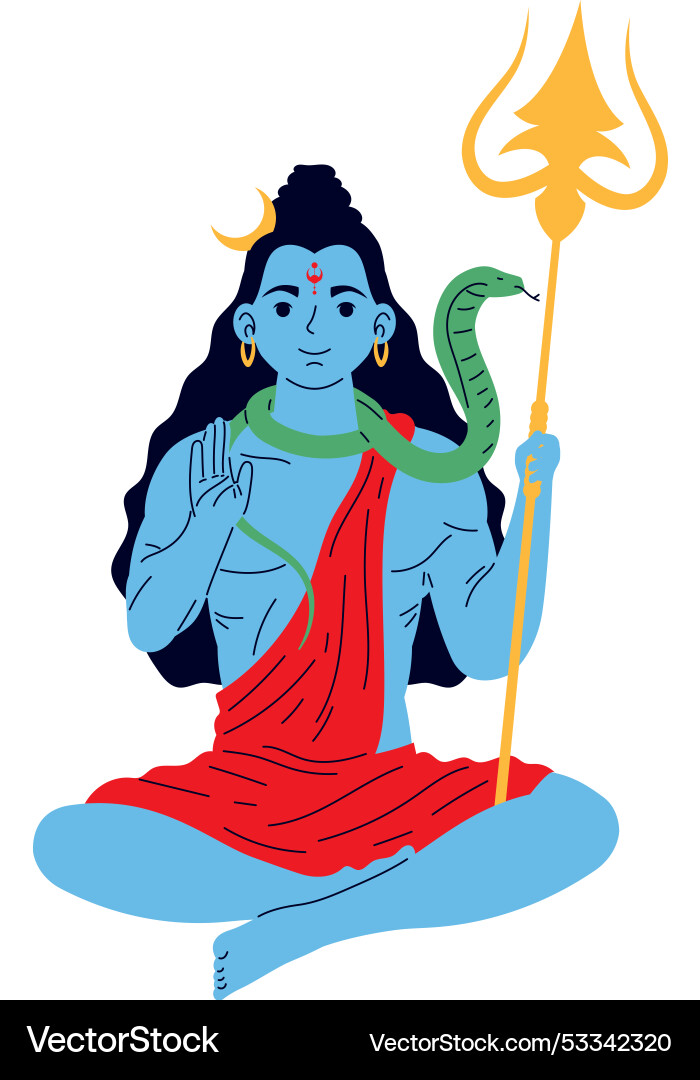Cartoon lord shiva Royalty Free Vector Image - VectorStock