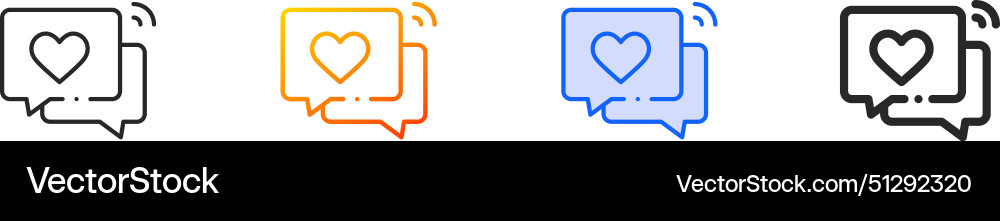Chat bubble iconthin linear gradient blue stroke Vector Image