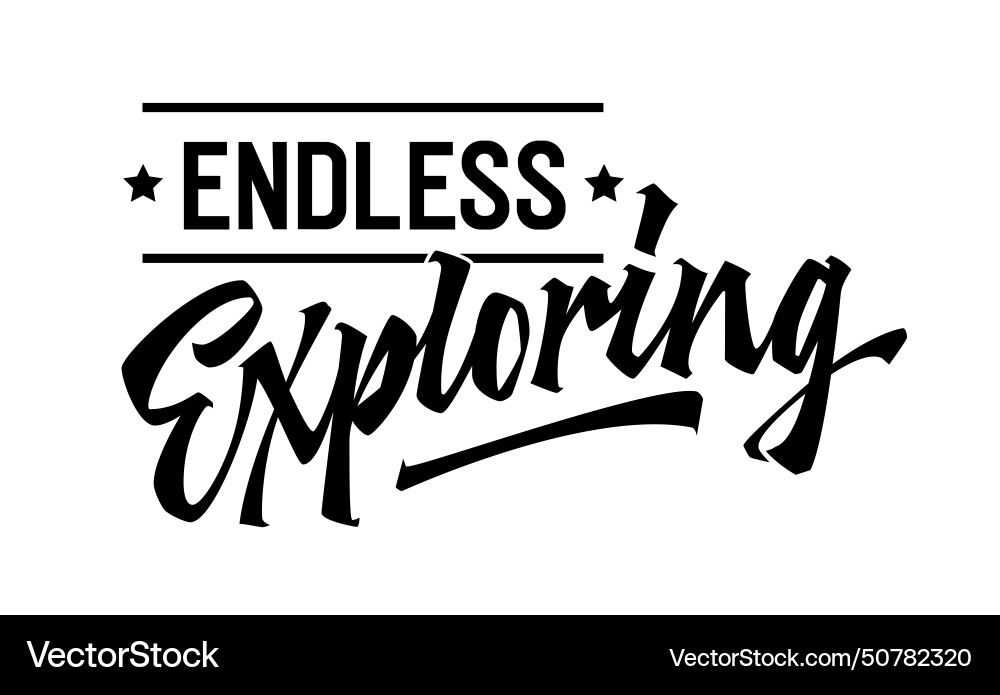 Endless exploring creative lettering design Vector Image