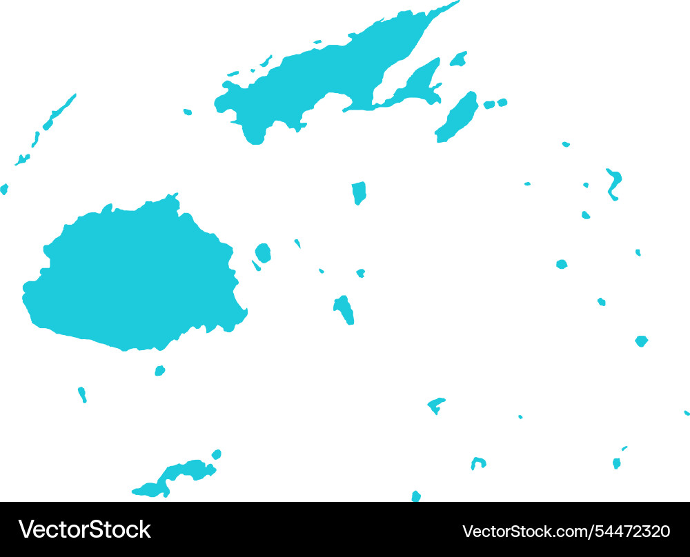 Fiji map in blue country border Royalty Free Vector Image