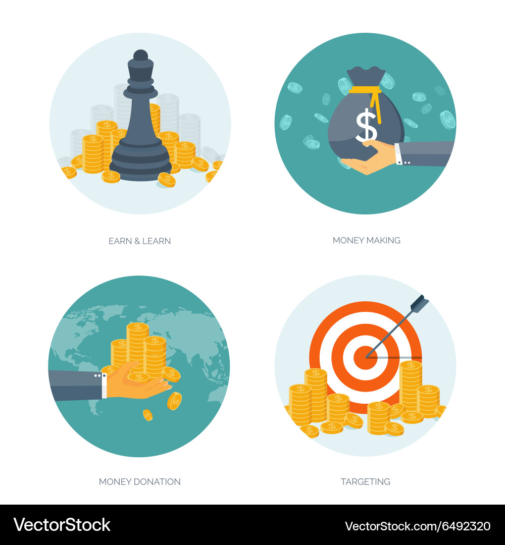 Flat background money Royalty Free Vector Image