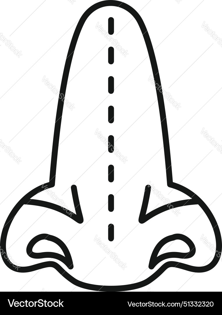 Line art of a nose Royalty Free Vector Image - VectorStock