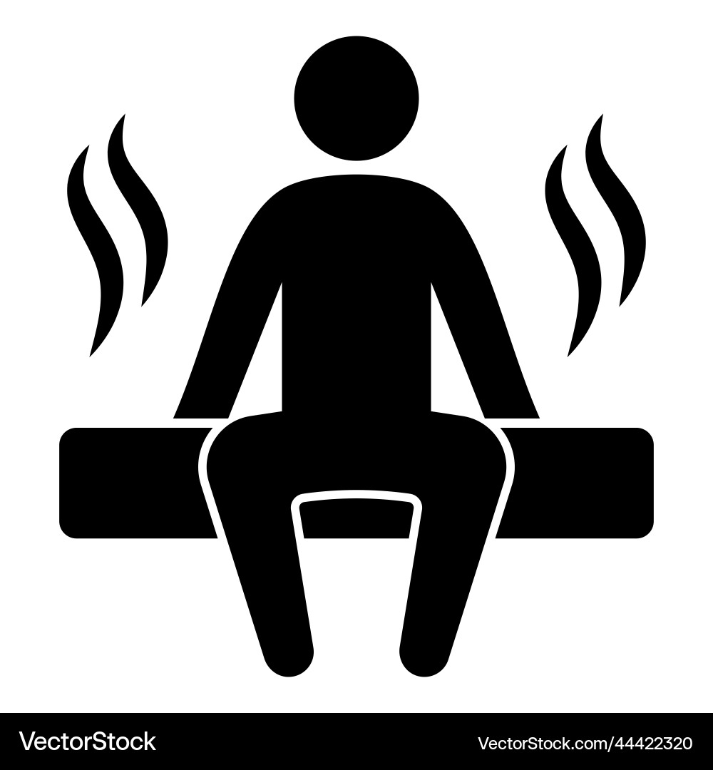 Man in sauna silhouette icon room Royalty Free Vector Image