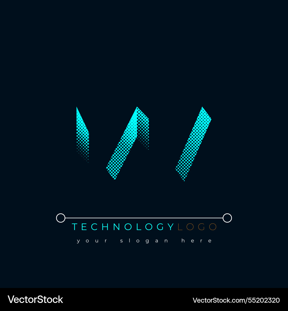 Mv abstract letter Royalty Free Vector Image - VectorStock