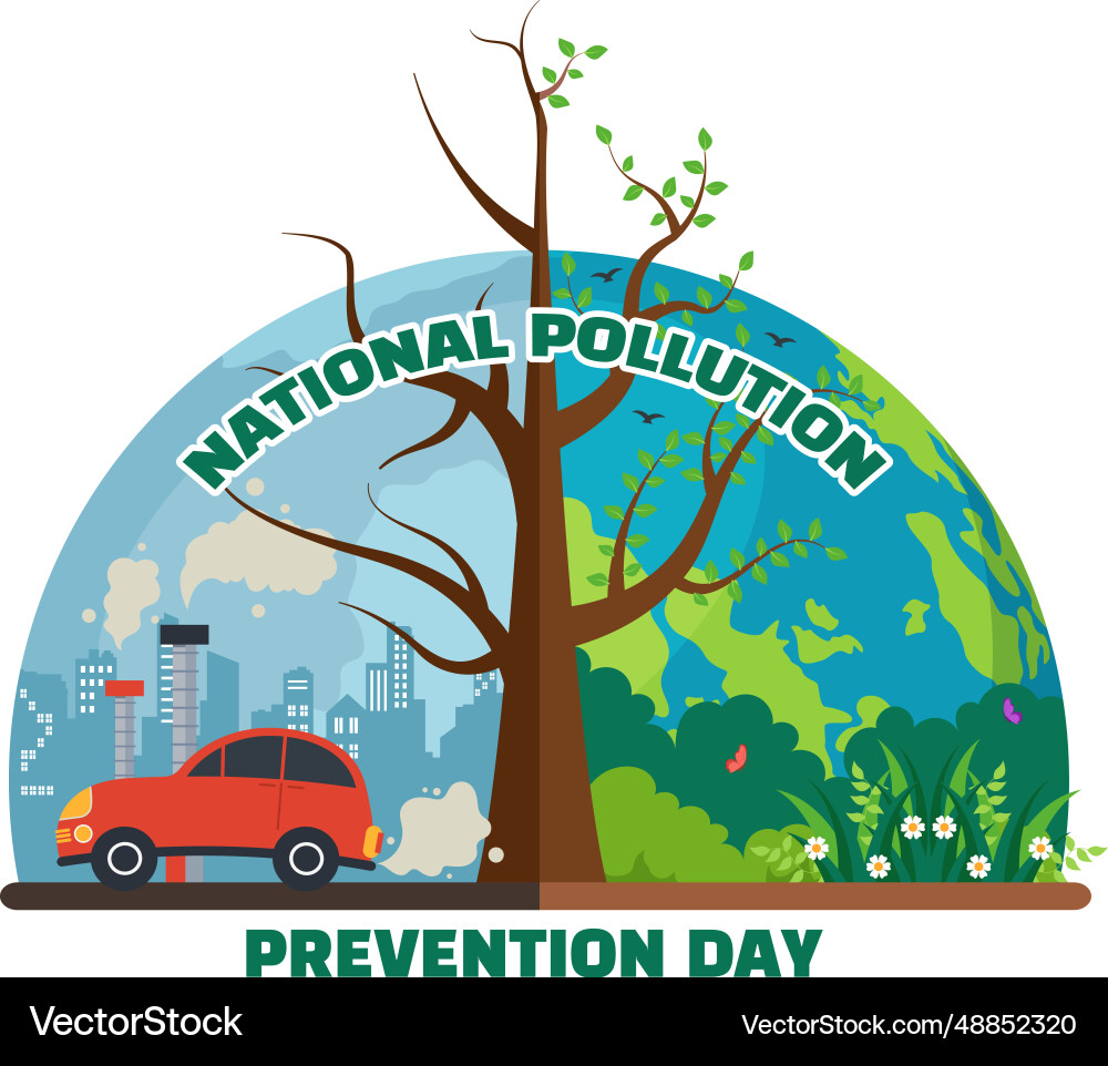 National pollution prevention day on 2 december Vector Image