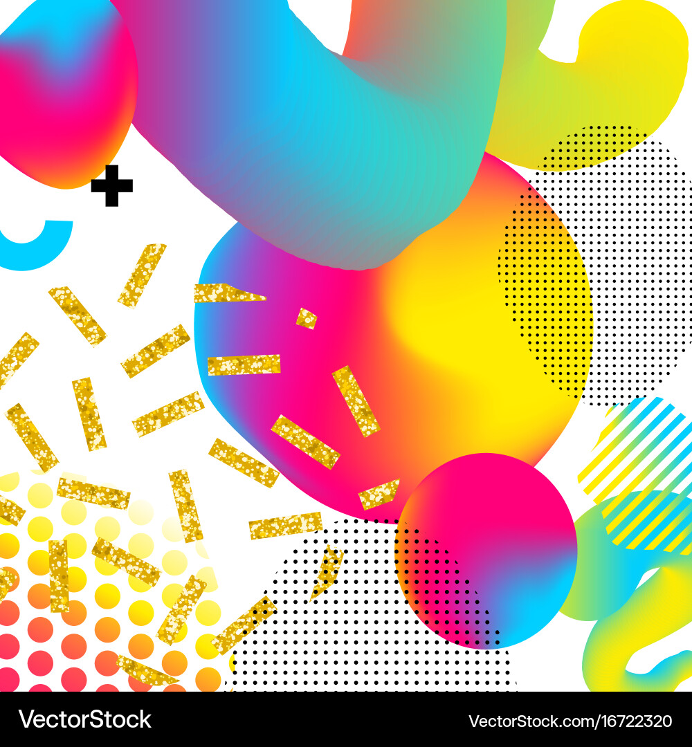 Neon Memphis Background Royalty Free Vector Image