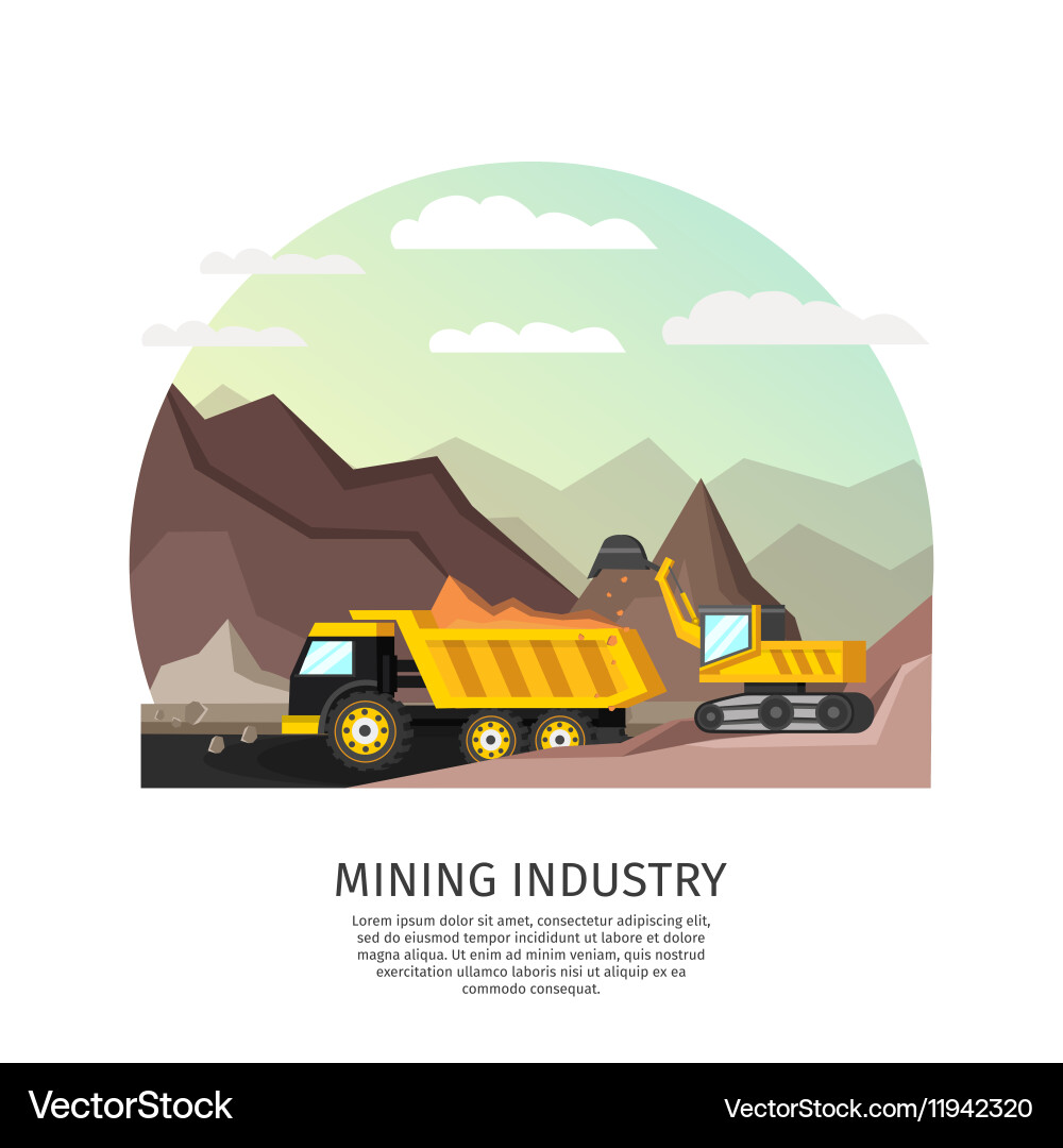 Pit mining industry concept Royalty Free Vector Image