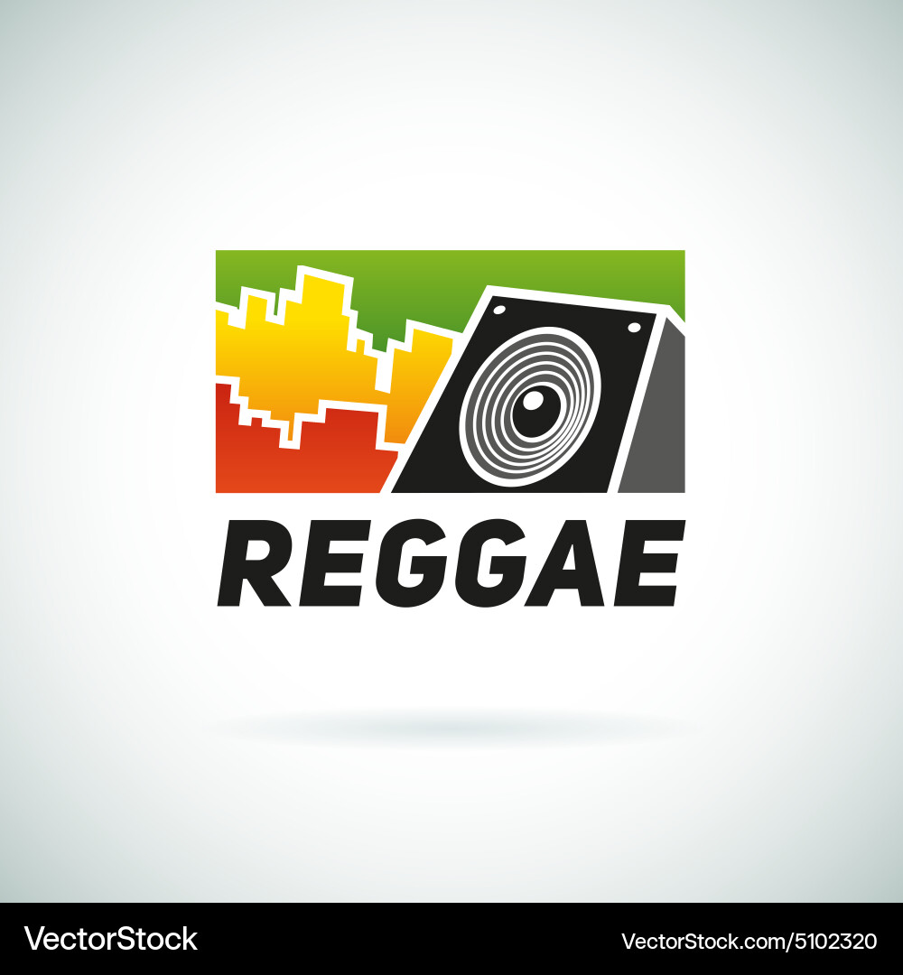 Reggae music equalizer sound logo emblem Vector Image