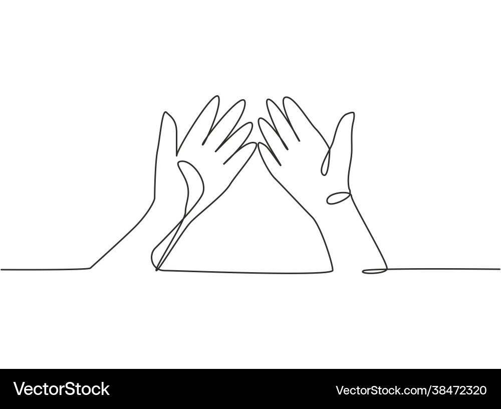 Single one line drawing twelve steps hand Vector Image