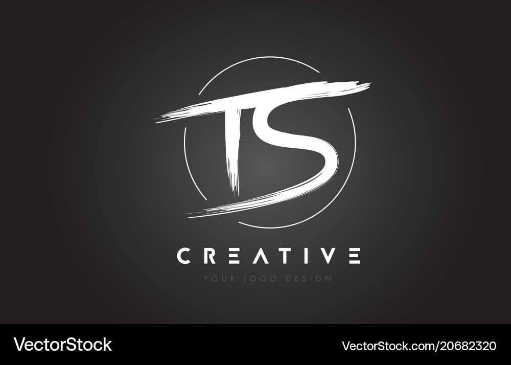Ts brush letter logo design artistic handwritten Vector Image