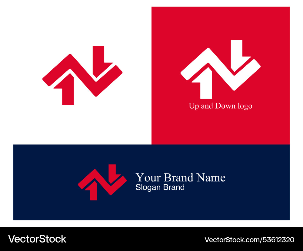 Up and down logo Royalty Free Vector Image - VectorStock